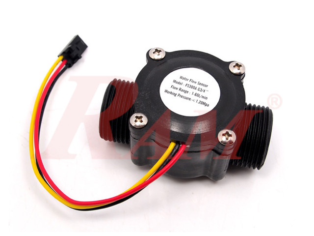 FS300A Water Flow Meter Sensor G3/4" Flow Range 1-60L/Min | RAM ...